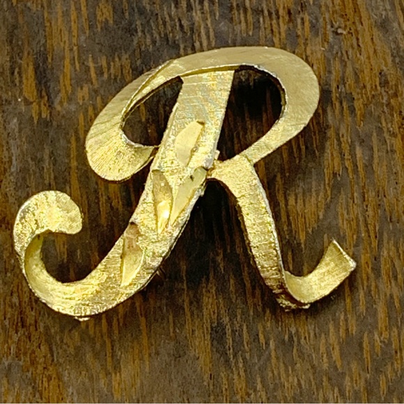 Vintage | Jewelry | Mamselle Vintage Letter R Monogram Initial Brooch ...